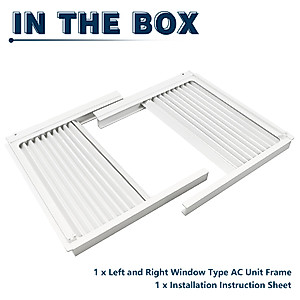 Pearwow Window Air Conditioner Side Panels with Frame,Window AC Side Panels Insulation Curtain Kit,Fits for Most 5000BTU Window AC Units