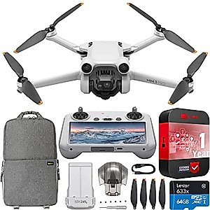 DJI Mini 3 Pro Camera Drone Quadcopter with RC Smart Remote Controller CP.MA.00000492.02 with 4K Video, 48MP Photo, Extended Protection Bundle with Deco Gear Backpack + FPV VR Viewer Pilot Headset