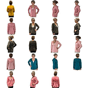 Women's Active Casual Thin Cotton Zip Up Hoodie Jacket, Charcoal Grey, Medium, 1 Piece