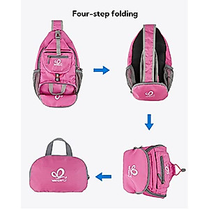 WATERFLY Packable Small Crossbody Sling Backpack Shoulder Chest Bag Daypack for Hiking Traveling