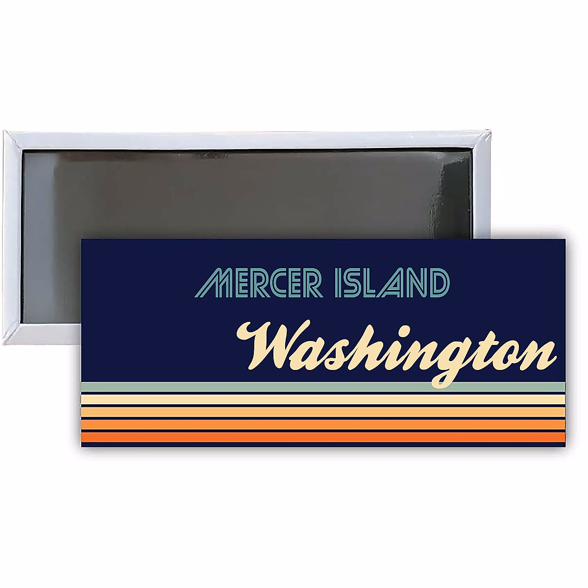 Mercer Island Washington Souvenir 4.75x2-Inch Rectangle Fridge Magnet Retro Design