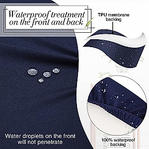 Newwiee 12 Pcs Patio Stretch Sofa Outdoor Cushion Cover Waterproof Replacement 3 Sizes Navy Couch Slipcovers Sofa Seat Soft Flexibility Chair Cushion Cover Furniture Protector for Outdoor Indoor