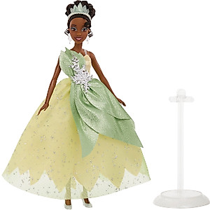 Mattel Disney Princess Toys, Collector Tiana Doll Celebrating Disney 100 Years of Wonder, Inspired by the Movie The Princess & The Frog