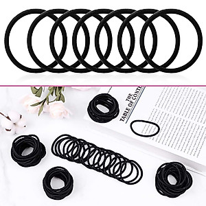 Anezus 200 Pcs Black Elastics Hair Ties Small Bulk Hair Ties Hair Bands (4mm)