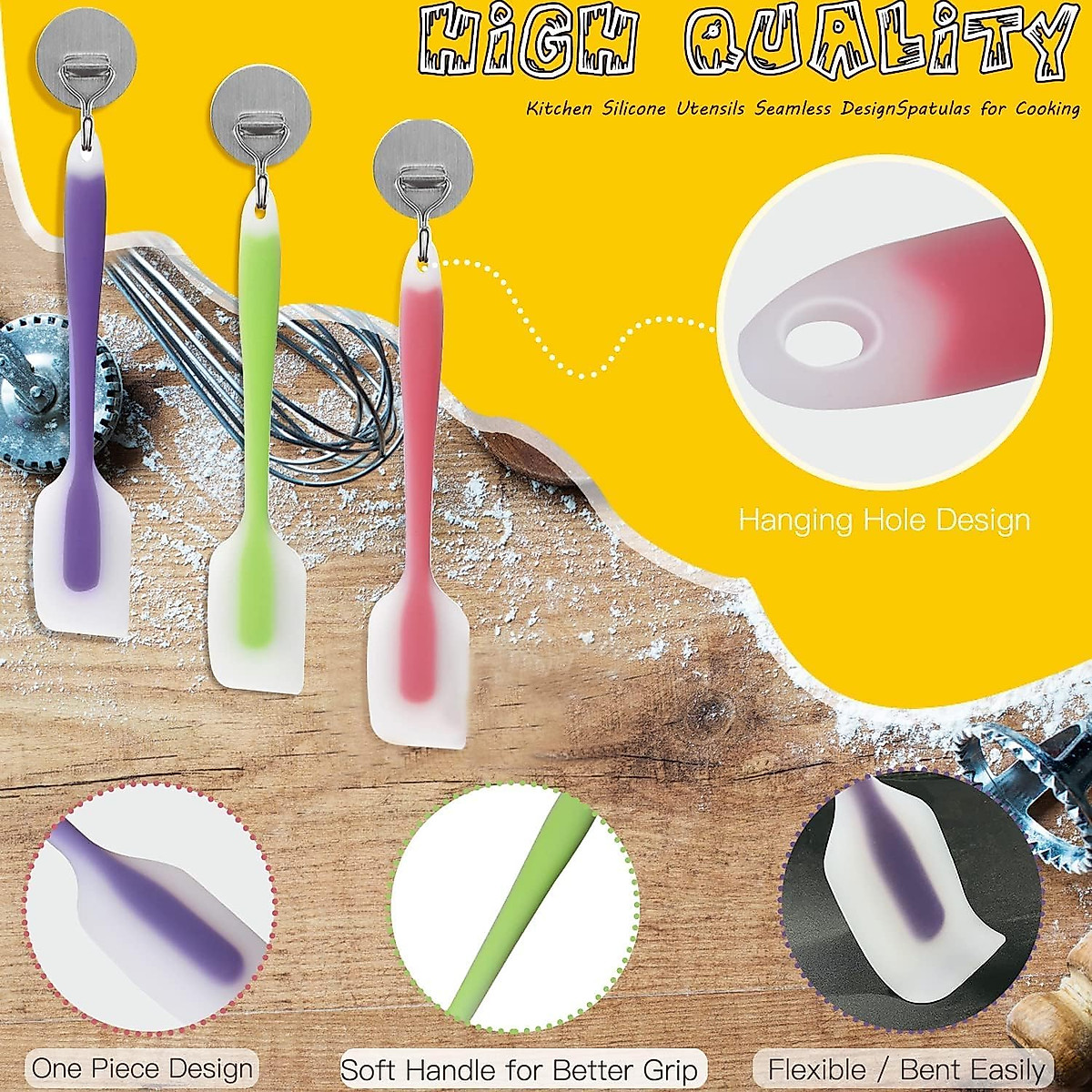 Silicone Spatulas Heat Resistant Flexible Spatula 450F with Stainless Steel Core - FDA Grade Premium Kitchen Utensils with Good Grip 27 cm Random Color (Pack of 2)