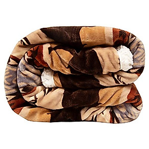 Carstens, Inc Wrangler Buffalo Southwestern Sherpa Fleece 54x68 Throw Blanket, 54" x 68", Brown