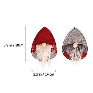 Amosfun Christmas Tableware Cover Silverware Holder Christmas Table Decor Red Grey for Christmas Party