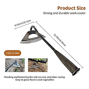 Garden hoe Hollow Hoe Gardening Tool All-Steel Hardened Hollow Hoes Weeding Hoe Portable Household Vegetable Garden Shovel, Soil loosening Planting Tool can be Extended with long hander (0.95)