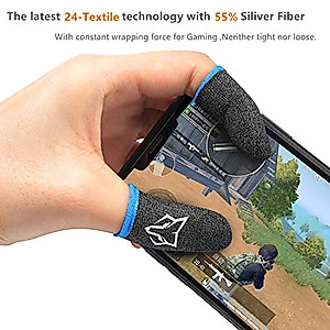 NEW Mobile Game Controller Finger Sleeve Sets [6 Packs],Anti-Sweat Breathable Touchscreen Gaming Finger Sleeve for Mobile Phone Games for PUBG/Mobile Legends/Knives Out (Blue 2)
