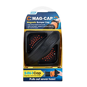 Camco Magnetic Camper/RV Bumper Cap with Lug Fitting End | Features Small Holes to Increase Airflow and Block Insects & High-Strength Neodymium Magnets | Fits 4" Standard RV Square Bumpers (40311)