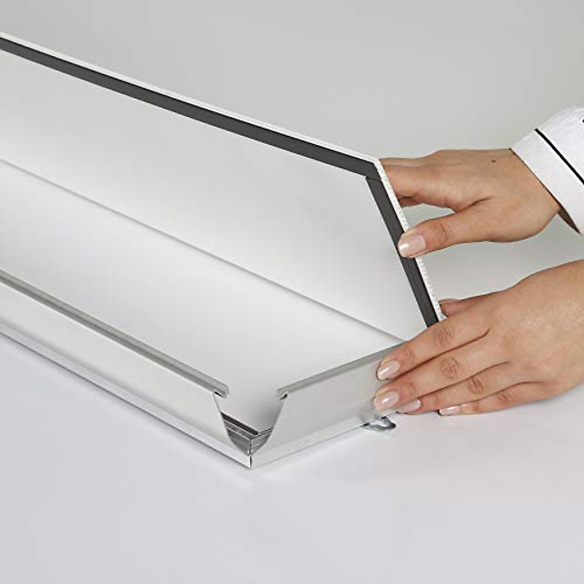 M&T Displays Portable Snap Poster Frame 40x60 Inch Silver 1.25" Aluminum Profile Front Loading Wall Mounting Photo Picture Document Certificate Sign Holder Mitered Corner Anti Glare Cover