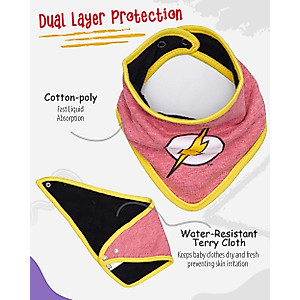 DC Comics Baby Boys Bandana Bibs Superman Batman The Flash Gift Set 3 Pack 0-12 Months