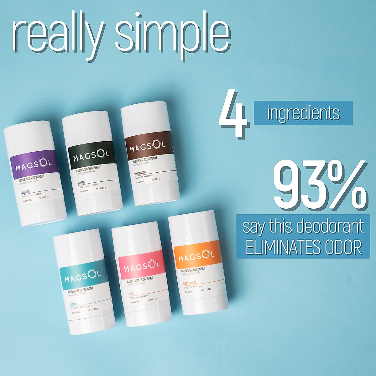 MAGSOL Organics Natural Deodorant for Women - Aluminum Free Deodorant for Women, Rose, 3.2 oz