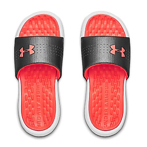 Under Armour Women's Playmaker Fixed Strap Sandal, White (104)/beta, 12 M US