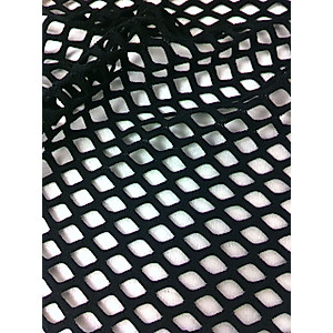 Big Hole Diamond Mesh on Stretch Polyester Spandex Fabric by The Yard (Black)