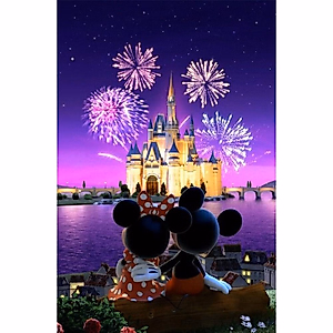 DIY 5D Diamond Painting by Number Kits, Crystal Rhinestone Diamond Embroidery Paintings Pictures Arts Craft for Home Wall Decor (Castle, 12x16inch)