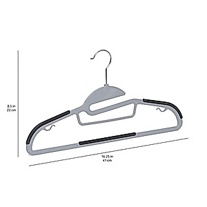 Amazon Basics Rubber Coated Plastic Hangers, Pack of 50, Gray
