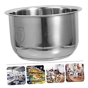 TIDTALEO Rice Cooker Liner Stainless Rice Cooker Stainless Cookware Instant Rice Cooker Inner Tank Non- Stick Rice Cooker Pot Cooker Liner Container Cooker Inner Pot Cooking Pot Inner Pan 2L