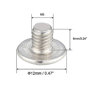 uxcell Machine Screws, M5x6mm Phillips Screw, 304 Stainless Steel, Fasteners Bolts 20Pcs
