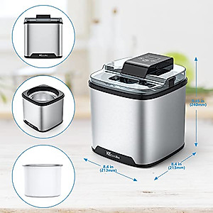 KECOOLKE Ice Cream Maker, Teacher Appreciation Gifts Electric Ice Cream Machine Countertop Fruit Soft Serve Homemade Large Capacity 2 Quart Frozen Yogurt Sorbet gelato