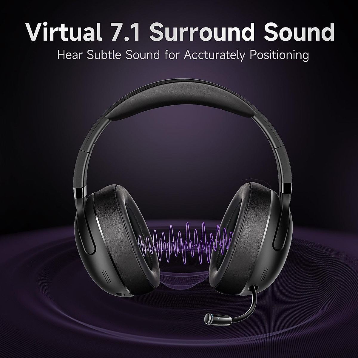 EasySMX Gaming Headphone, Wireless Gaming Headset with Microphone for PS5/PS4/Switch, 2.4GHz and Bluetooth 5.3 Gaming Headset with Microphone for Smart Phone, Laptop, Computer, Steamdeck