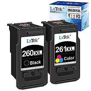 LxTek Ink Cartridge Replacement for Canon 260XL 261XL 260 XL 261 XL PG-260 PG-260XL CL-261 CL-261XL to use with TS6420 TR7020 TS5320 Printer Tray, 2 Pack(1 Black, 1 Tri-Color)