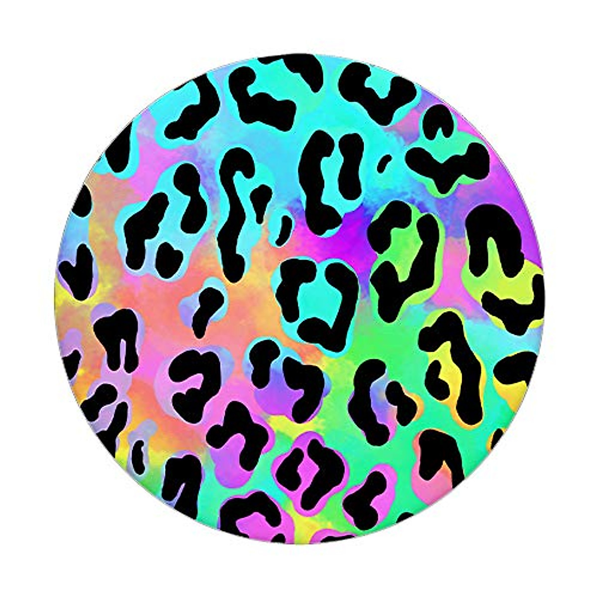 Leopard Print in Green Cyan Pink Blue Yellow Orange AEHP433 PopSockets PopGrip: Swappable Grip for Phones & Tablets