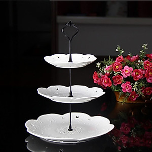 WHZAZGW 4 Sets of 3 Tier Cake Plate Stand Handle, Metal Fruit Cake Cupcake Plate Stand Handle Fitting Hardware, Crown Fittings (Sliver & Gold & Red & Black)