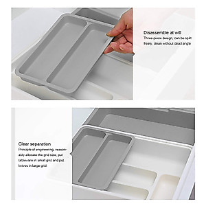 Hyuduo Utensil Drawer Organizer, Expandable Adjustable Kitchen Drawer Organizer For Utensils, Compartment Tidy Drawer,storage box storage box