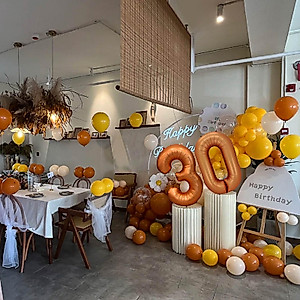 WEIKA 40 Inch Orange Foil Mylar 30 Number Balloon | 30th Birthday Decorations for Girls And Boys | 30 Birthday Balloon for Girls And Boys | 30th Anniversary Decoration | Birthday Party | Wedding
