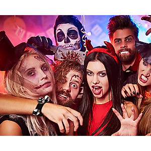 PENTA ANGEL 3Pcs Halloween Wrist Band Jingle Bells Bracelet Musical Instruments for Party Favors Costume Supplies (Black, Orange, Purple)