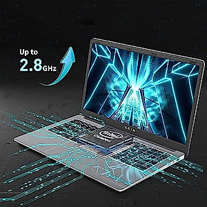 SGIN Laptop 15.6 Inch 4GB DDR4 128GB SSD, Windows 11 Laptop with Intel Celeron, up to 2.8GHz, Mini HDMI, 2.4/5.0G WiFi, 2 x USB 3.0, Expandable Storage 512GB TF(Sliver)