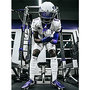 Nxtrnd XTD Scrunch Football Socks, Extra Long Padded Sport Socks for Men & Boys (White, S/M)