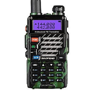 BAOFENG UV-5R+ Plus Two Way Radio, Long Range for Adults Rechargeable with Earpiece, Walkie Talkie for Outdoors, 144-148 420-450MHz, Qualette Series, Jungle Camouflage