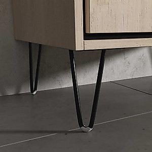 Dowell 36" Single Bathroom Vanity Set - White Ceramic Bowl with Wood Vanity - Perfect Storage Cabinet Combination - Two Doors with Handles and Two Shelves | Tan-Wood Grain