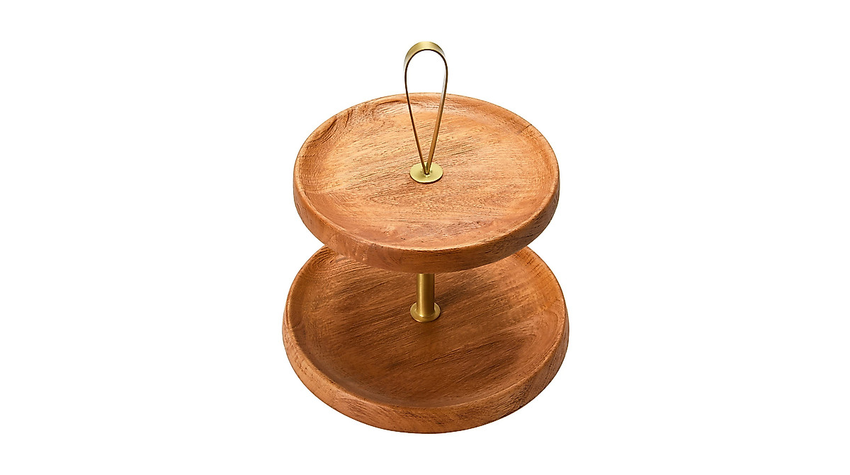 Elegant Gold 2-Tier Tray for Cakes & Desserts