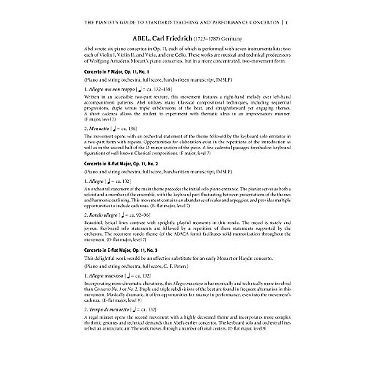 The Pianist's Guide to Standard Teaching and Performance Concertos: An Invaluable Resource of Keyboard Concertos from Baroque Through Contemporary Periods for Teachers, Students, and Performers
