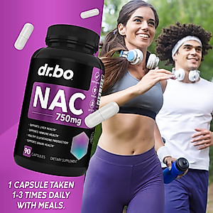 NAC Supplement N-Acetyl Cysteine Pills - 750mg N Acetyl Cysteine Pure Vitamin Capsule - Daily Liver Support Formula for Lung Cleanse Health, Kidney Detox, Brain & Respiratory Supplements - 90 Capsules