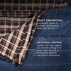 TETON Sports Mammoth Queen Size Sleeping Bag- Double Sleeping Bag – A Warm Bag the whole family can enjoy – Great Sleeping Bag for Camping, Hunting and base camp. Compression Sack Included Blue