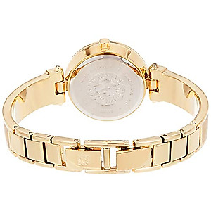 Anne Klein Women's AK/1980TMGB Diamond-Accented Dial Tan and Gold-Tone Bangle Watch