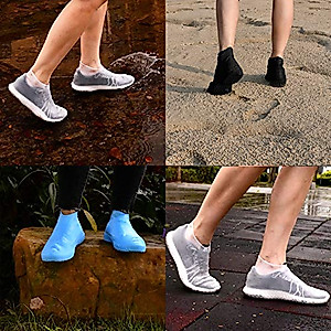 LEGELITE Reusable Silicone Waterproof Shoe Covers, No-Slip Silicone Rubber, Reusable Overshoes Protectors for Kids, Men and Women