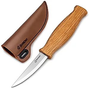 BeaverCraft Sloyd Knife C4s 3.14" Wood Carving Sloyd Knife with Leather Sheath for Whittling and Roughing for Beginners and Profi Durable High Carbon Steel - Spoon Carving Tools Thin Wood Working