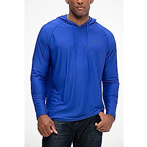 DEVOPS Men's 3 Pack Hoodie Long Sleeve Fishing Hiking Running Workout T-shirts (Small, Black/Blue/Red)