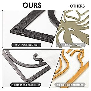 QIEGL 3 Packs Metal Wall Decor 0.12" Thickness Modern Home Decor for Black Coating with Silvery Sparkling 17"x11.8" Minimalist Wall Art Bedroom Decor Single Line Abstract Wall Sculptures for Living Room Bathroom Stairs etc.