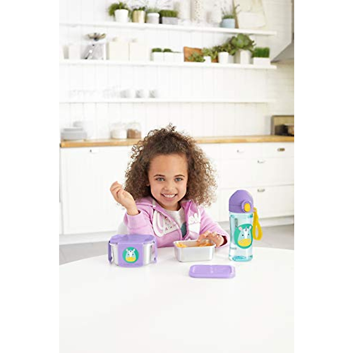 Skip Hop Toddler Stainless Steel Lunch Box Kit, Zoo, Unicorn
