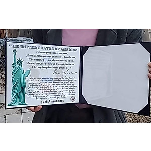 U.S. Citizenship and Naturalization Certificate Holder. Gold American Eagle logo 'Certificate of Citizenship', Padded with cover.