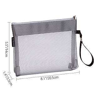 Sea Team 6pcs Multicolored Portable Travel Toiletry Pouch Nylon Mesh Cosmetic Makeup Organizer Bag with Zipper (ST-CB0616)