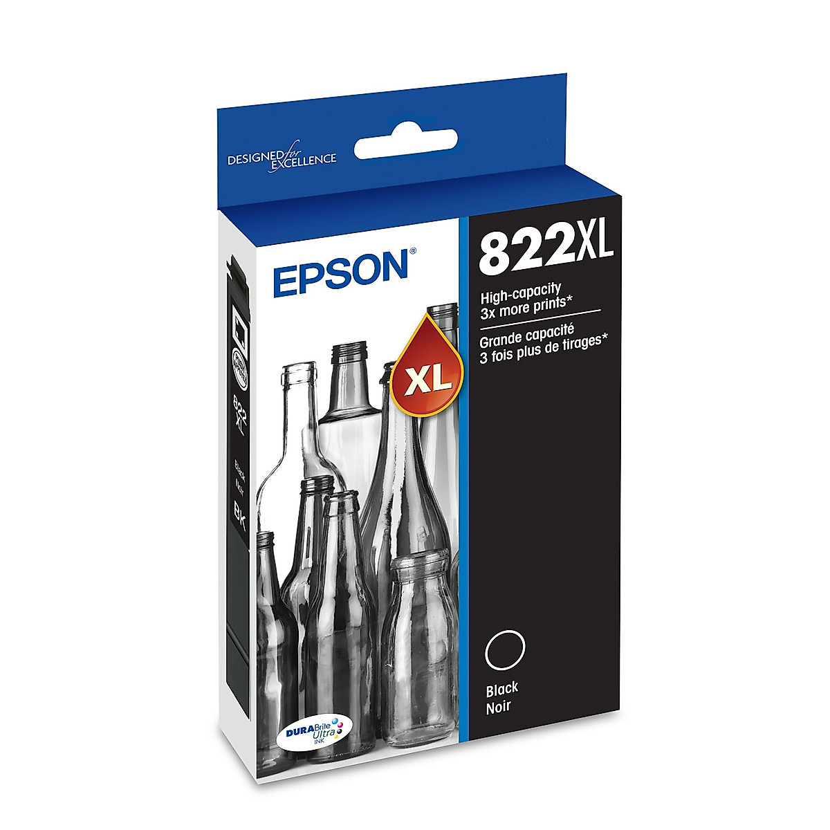 EPSON T822 DURABrite Ultra Ink High Capacity Black Cartridge (T822XL120-S) for select Epson WorkForce Pro Printers
