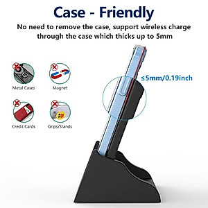 COO Wireless Charger 15W Max Fast Wireless Charging Stand, Wireless Phone Charger for iPhone 14/13/12/11/X/XS Max/XR/8, Samsung Galaxy S22/S21/S20/S10/S9/S8/Note 20/10/9 Wireless Charging Pad