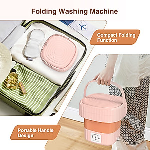 Portable Washing Machine, Mini Washing Machine Foldable Laundry Bucket,Portable Small Washer by for Socks Underwear or Small Items, Travel Business Trip or College Rooms